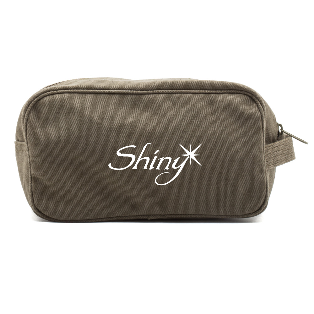 Shiny Sparkle Canvas Dual Two Compartment Travel Toiletry Dopp Kit Bag ...