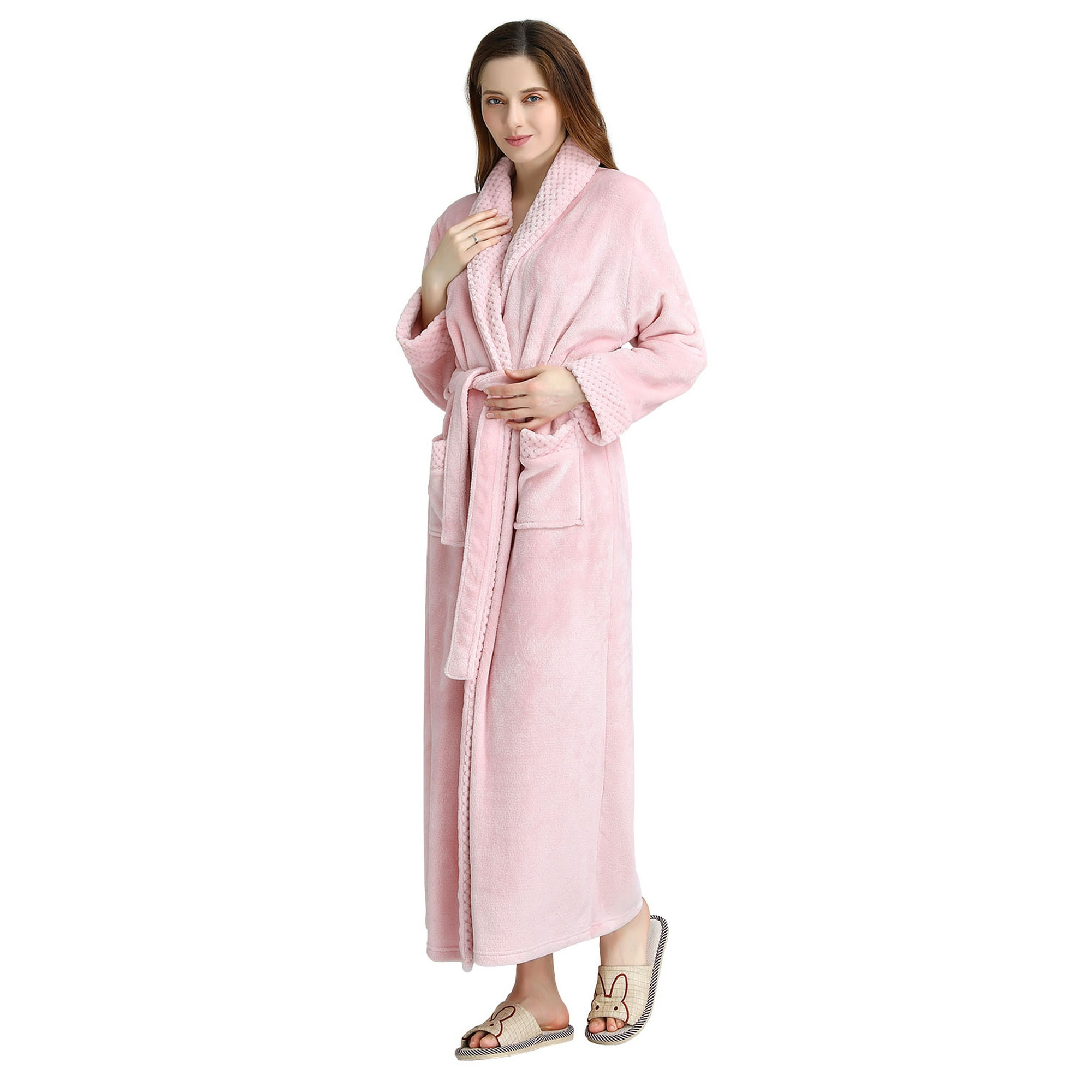 Click here for Zfsock Womens Long Robe Soft Fleece Fluffy Plush B... prices