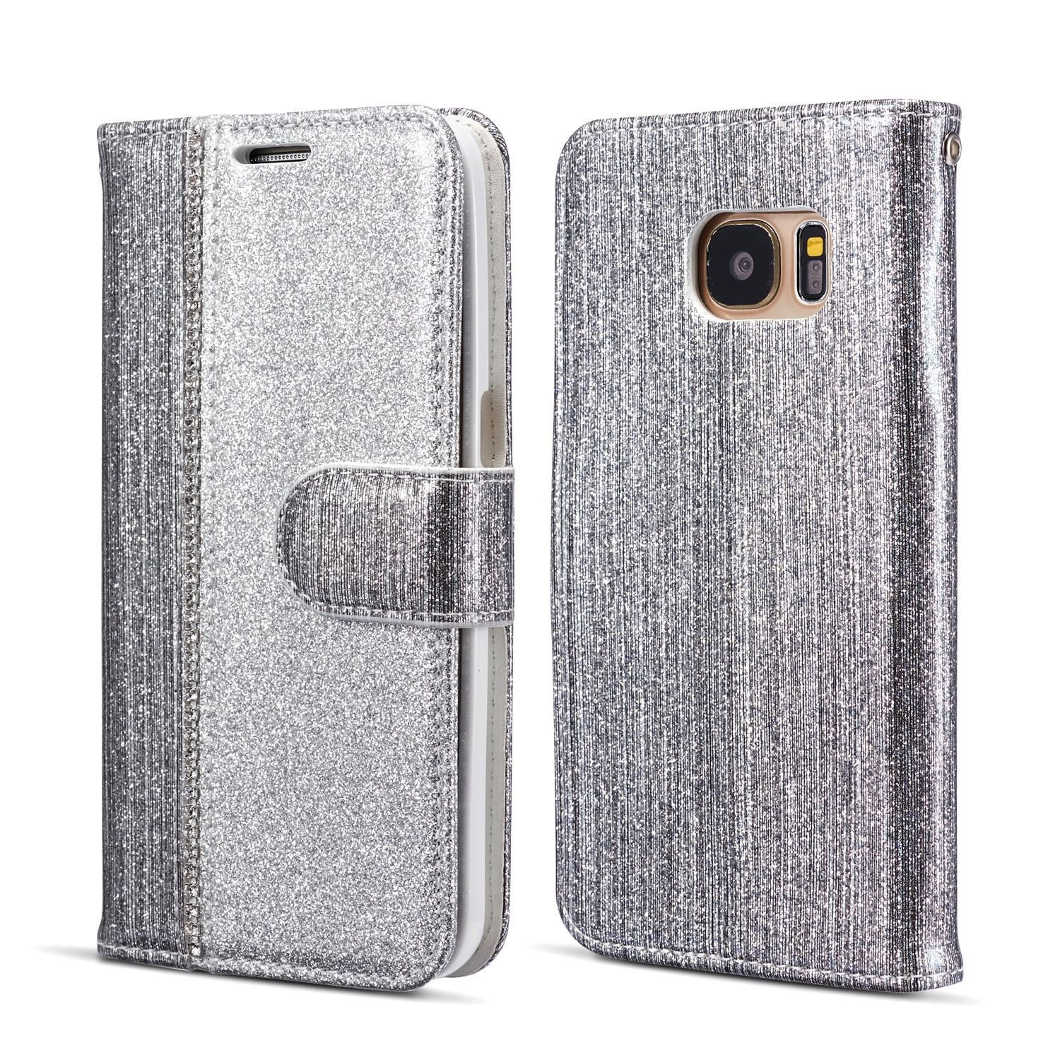 Wallet Flip Case for Samsung Galaxy S7, Allytech Glitter PU Leather ...