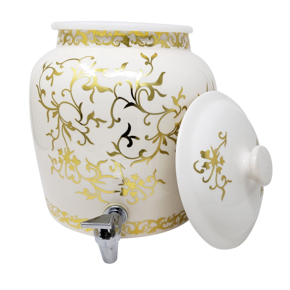 Premium Lead-Free Porcelain Beverage Dispenser With Matching Lid - 2.5 ...
