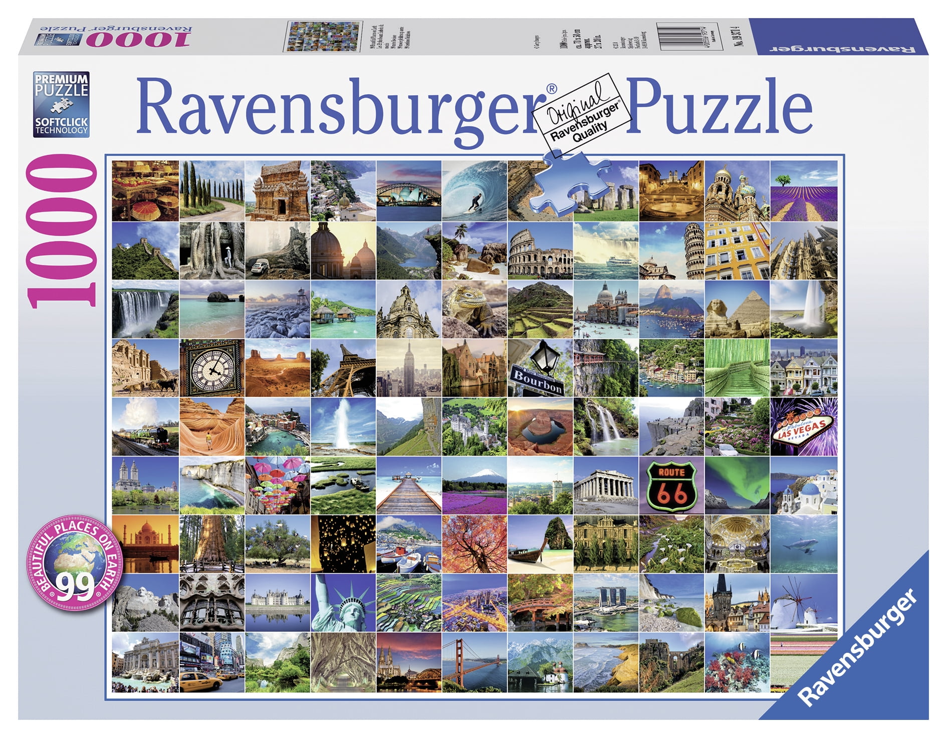 Ravensburger - 99 Beautiful Places - 1000 Piece Jigsaw Puzzle - Ninety ...