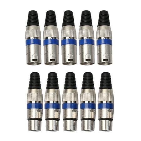 dailooas 5 Pairs XLR 3 Pin Female MIC Jack Plug Audio Microphone Cable ...