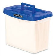 Really Useful Box Stackable File Box Legal Files, Clear & Blue Accents ...