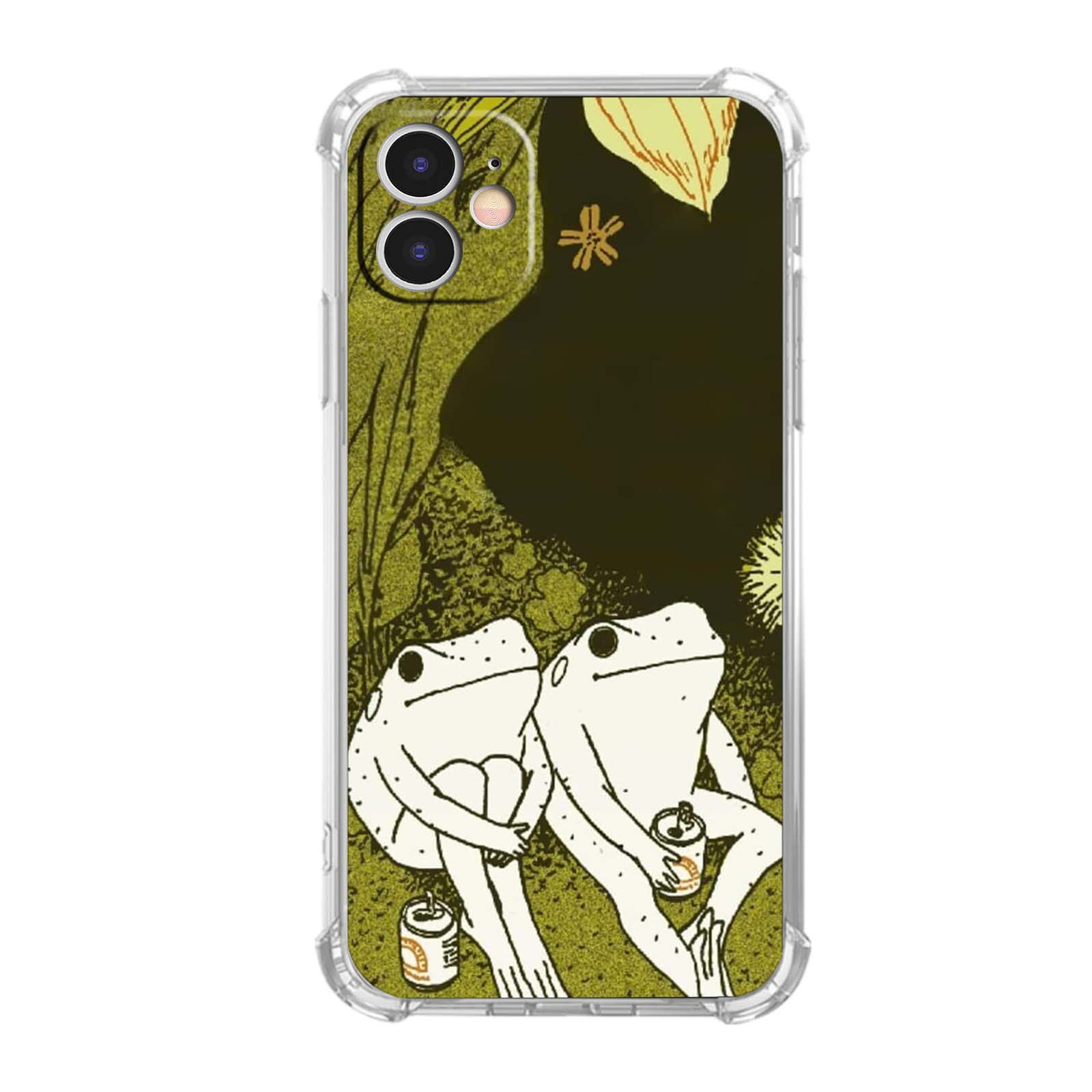 Drinking Frogs Case for iPhone 12,Aesthetic Art Design Pattern Soft ...