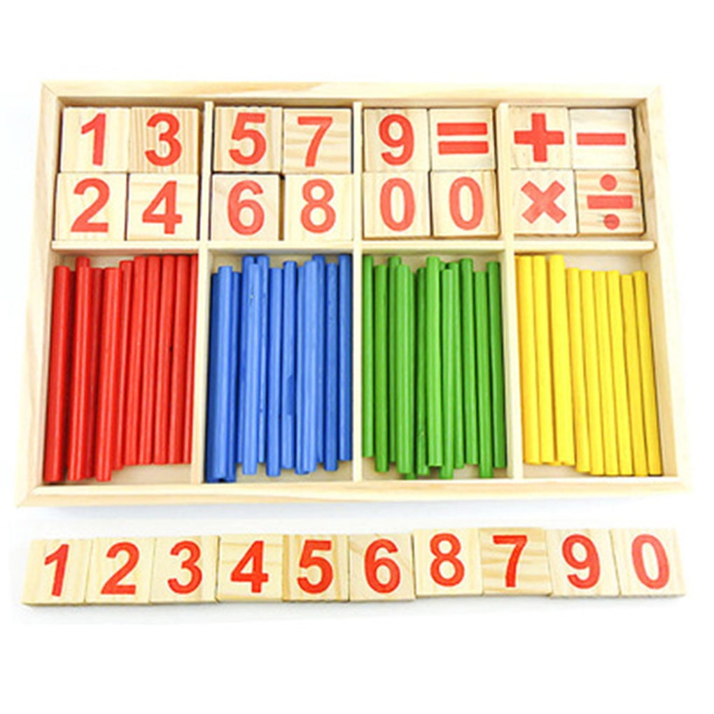 Wooden Counting Sticks And Numbers Blocks Toy Intelligence Sticks,with ...