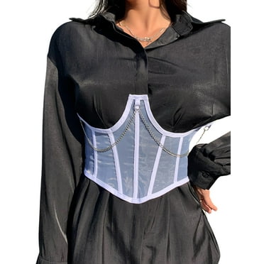 LELINTA Sexy Women's Satin Lace up Overbust Corset Plus Size Waist ...
