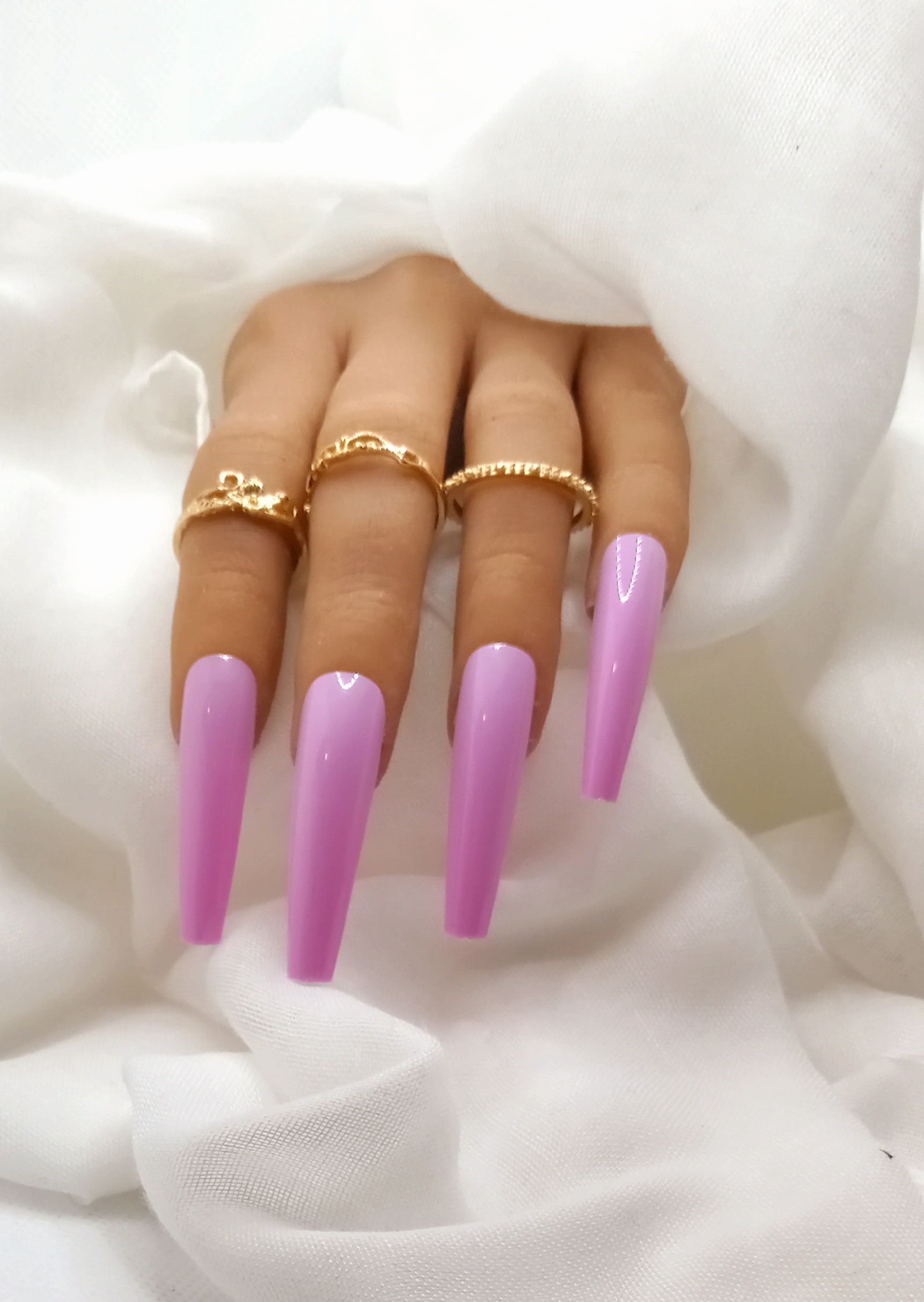 Lovely Claws Gloss Light Purple 2XL Press on Nail set - Walmart.com