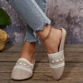 Beige Female Breathable Mesh Flat Shoes Round Toe Slip-On Casual ...