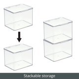 mDesign Small Plastic Home Office Storage Organizer Box with Hinged Lid ...