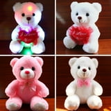Pink LED Teddy Bear Stuffed Animal Plush Toy, Glow in The Night ...