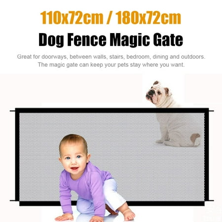 Mesh Dog Gate Magic Gate Foldable Dog Door Guard Door Stair Guard ...