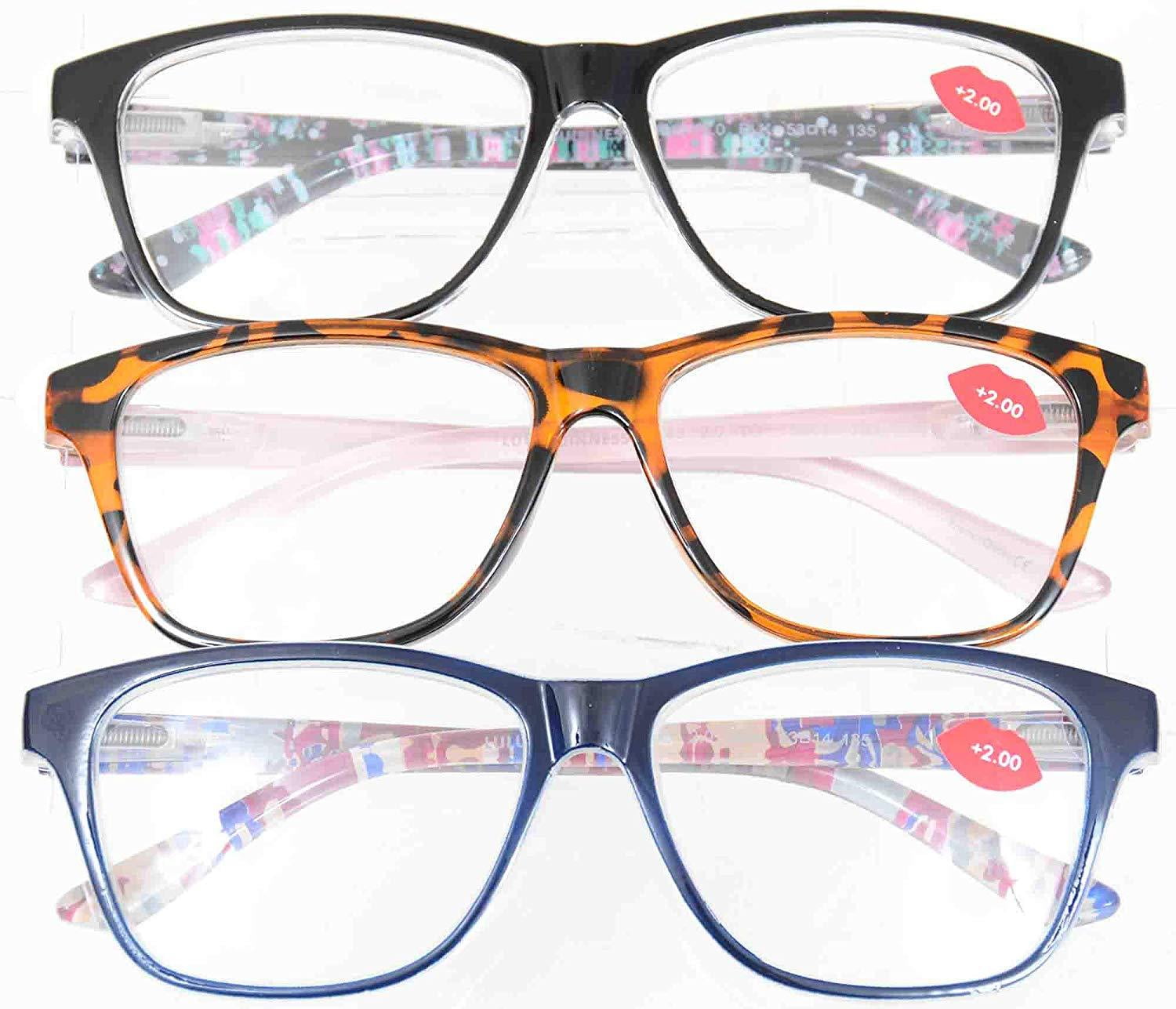 Lulu Guiness Funky Abstract 3 Pack Reading Glasses Readers