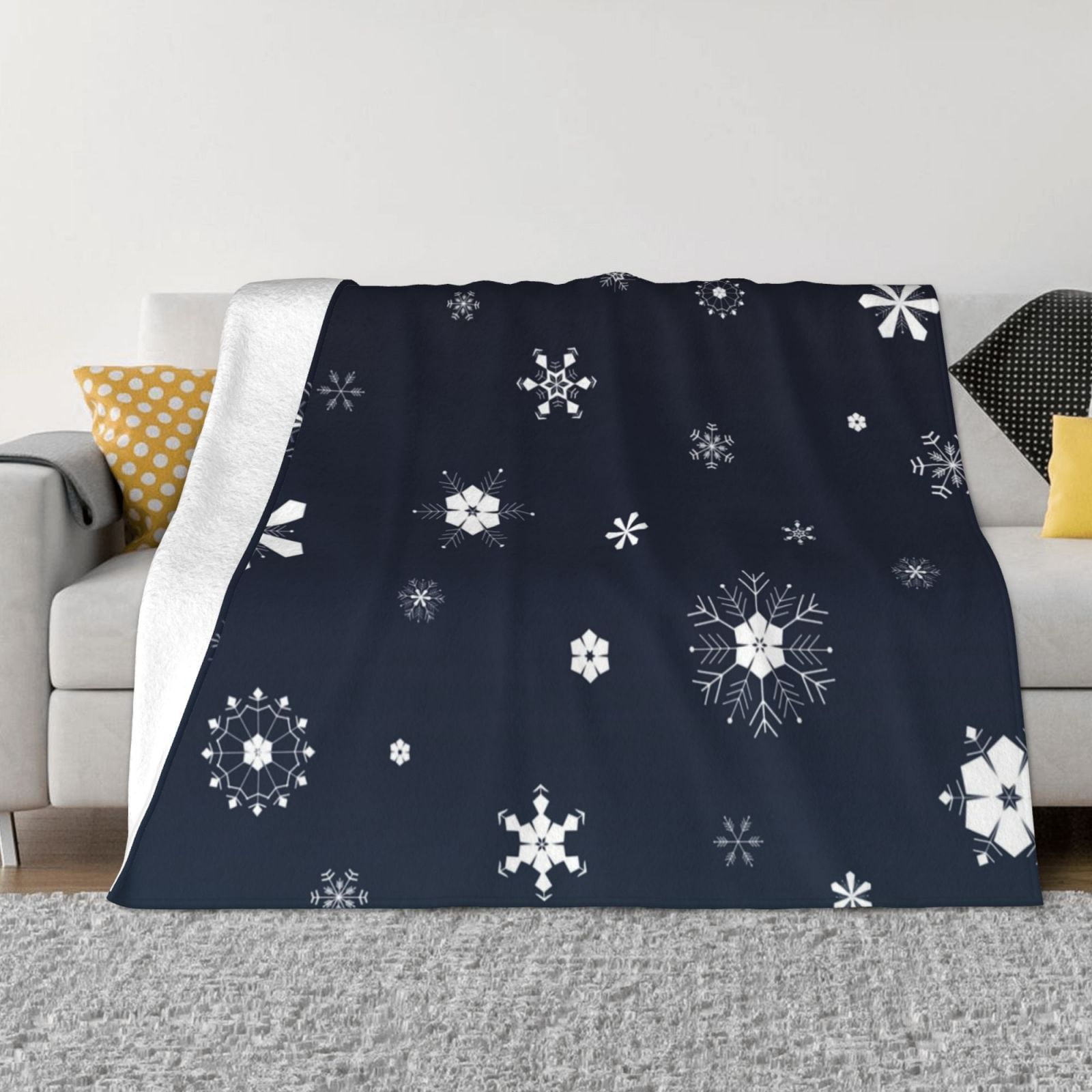 Christmas Snow Snowflake Blanket, Fluffy Soft Cozy Blanket Flannel ...