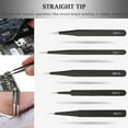 Precision Anti-Static Stainless Steel 9 in 1 Tweezers Kit Set For Electronics/Jewelry-Making ...