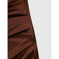 Brown Satin High Neck Sleeveless Bodycon Dress With Lace Trim And ...