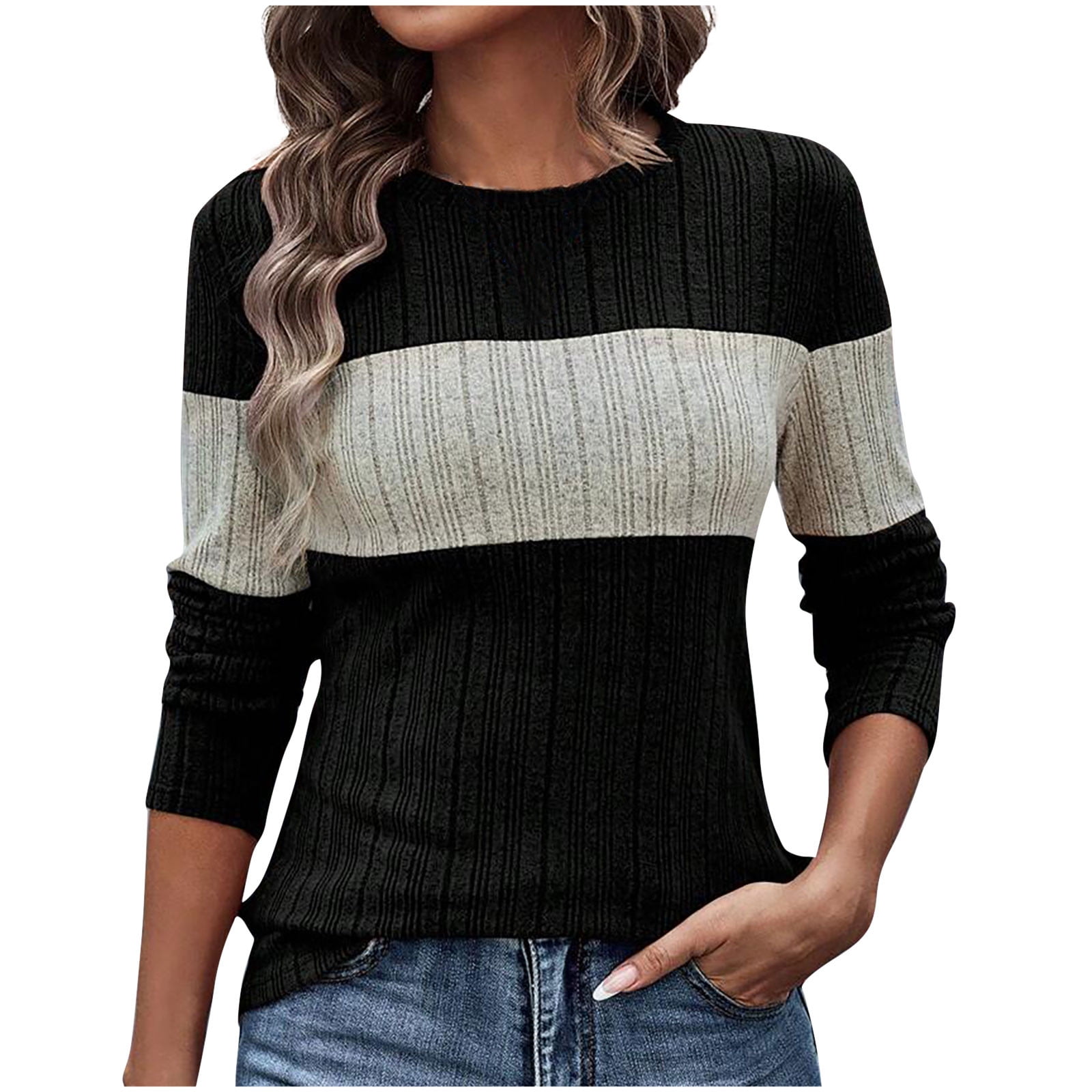 Click here for Aherbiu Long Sleeve Shirts For Women Fall Ribbed K... prices