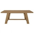 Maklaine Farmhouse Wood Rectangular Trestle Base Dining Table in Brown ...