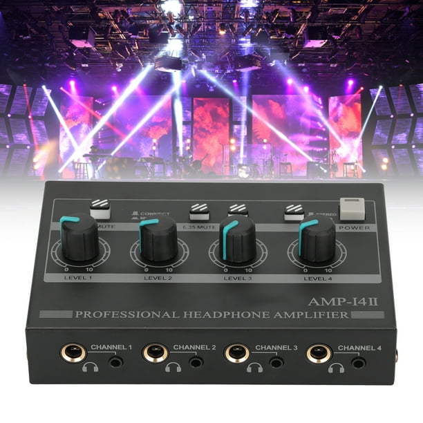 4 Channel Headphone Amplifier AMP-14II with 12V 2A Adaptor for Studio ...