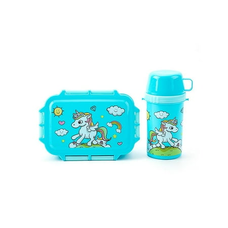 Cartoon Unicorn Lunch Box Bento Box Kettle Set Grid Hermetic Child's ...