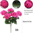 Artificial Geraniums Silk Flowers Rose Red 4-Pack Indoor Outdoor Garden ...