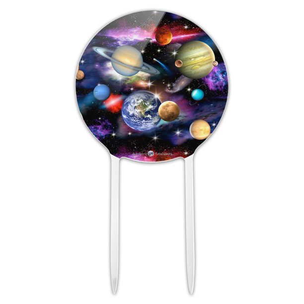 Acrylic Planets Solar System Earth Saturn Jupiter Mars Pattern Cake ...