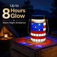 Solar Powered Outdoor Hanging Light Glass Jar Lantern With Usa Flag ...