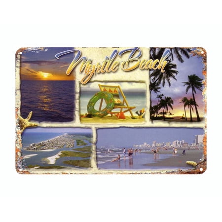 Myrtle Beach SC retro travel metal tin sign vintage style reproduction ...