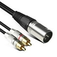 1 XLR Male to 2 Male Plug Stereo Audio Cable Connector Y Splitter Cord for Microphone Mixing ...