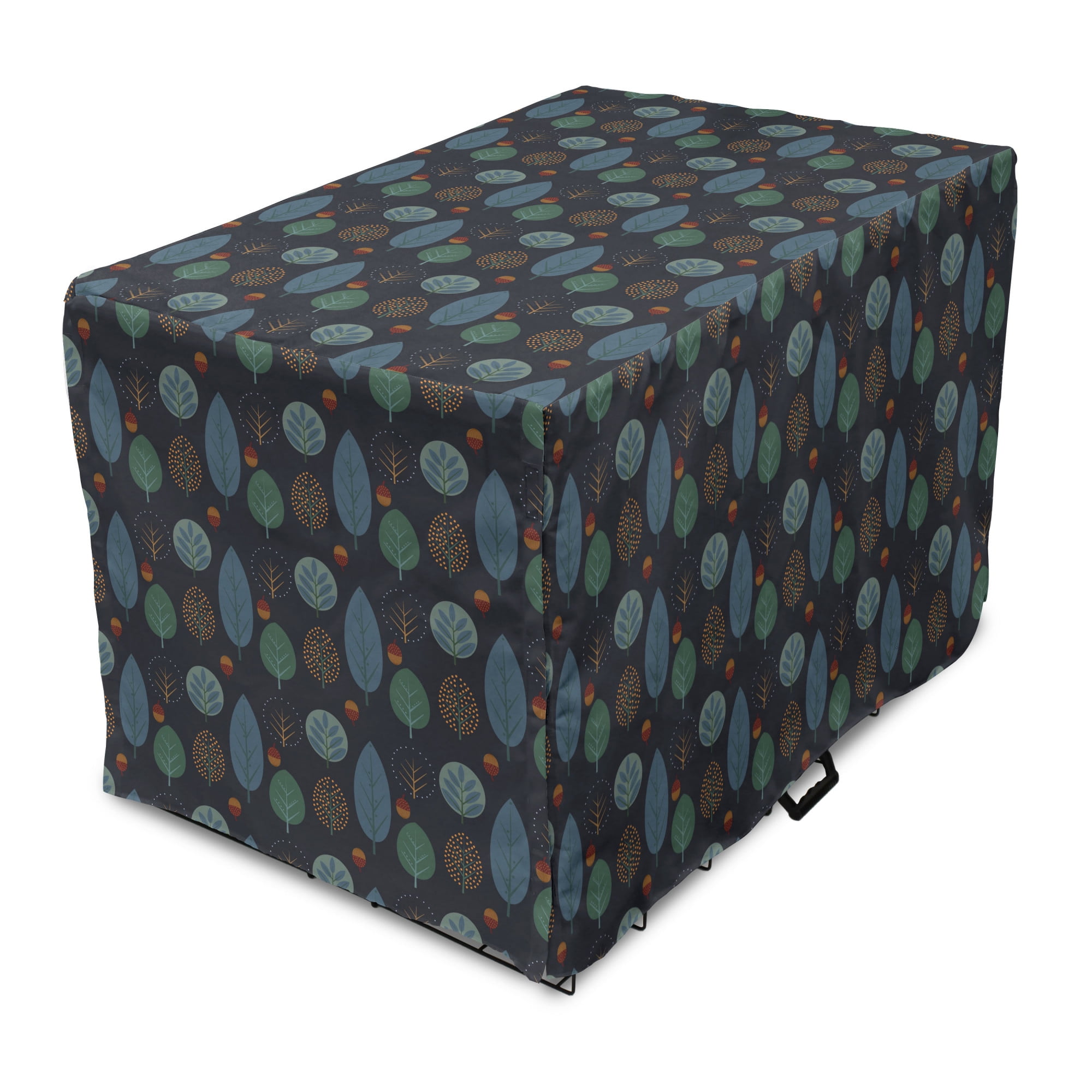 Tree Dog Crate Cover, Acorn Autumn Scandinavian Minimalistic Pattern ...