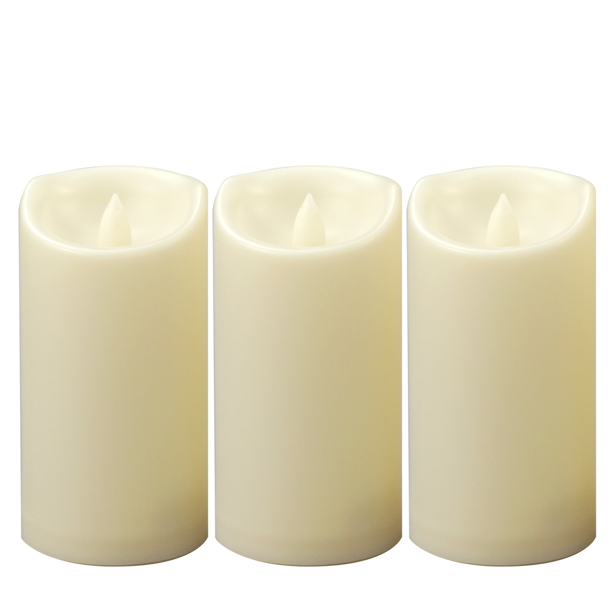 Battery Operated Flameless Electric Tall LED Candles with Cycling Timer ...