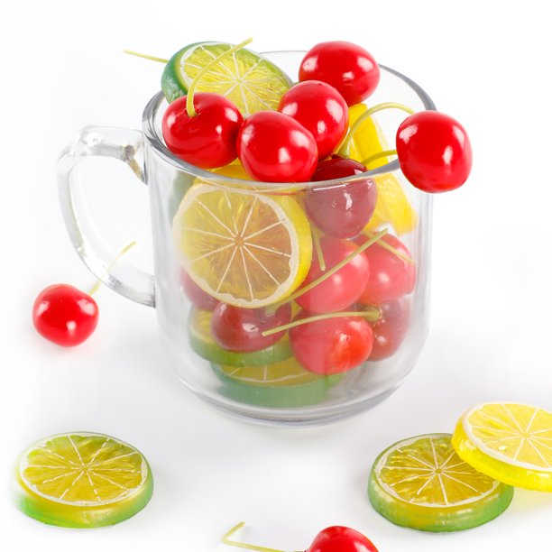 Coofit Artificial Lemon Slice Mini 30PCS Fake Lemon Slice with 30PCS ...