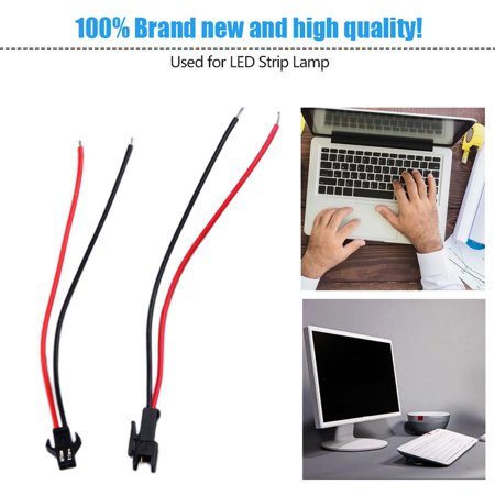 10 PACKS2-Pin Male Female Connector Plug with Wires Cables for LED ...