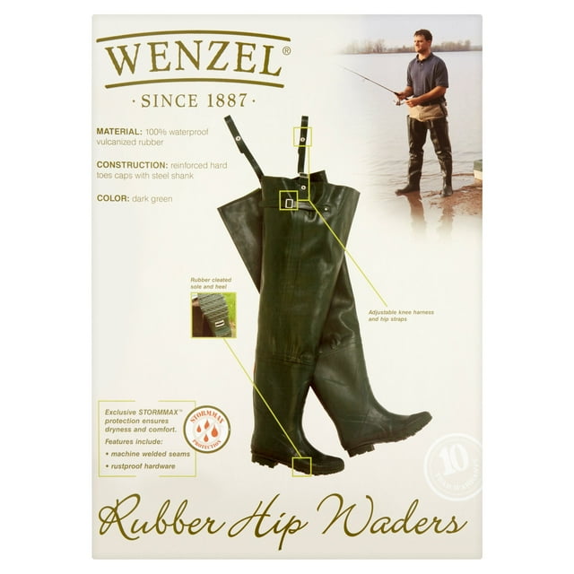 Wenzel Dark Green Rubber Hip Waders Size 11 - Walmart.com