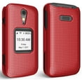Case for Jitterbug Flip2, Nakedcellphone [Red] Protective Snap-On Hard Shell Cover [Grid Texture ...