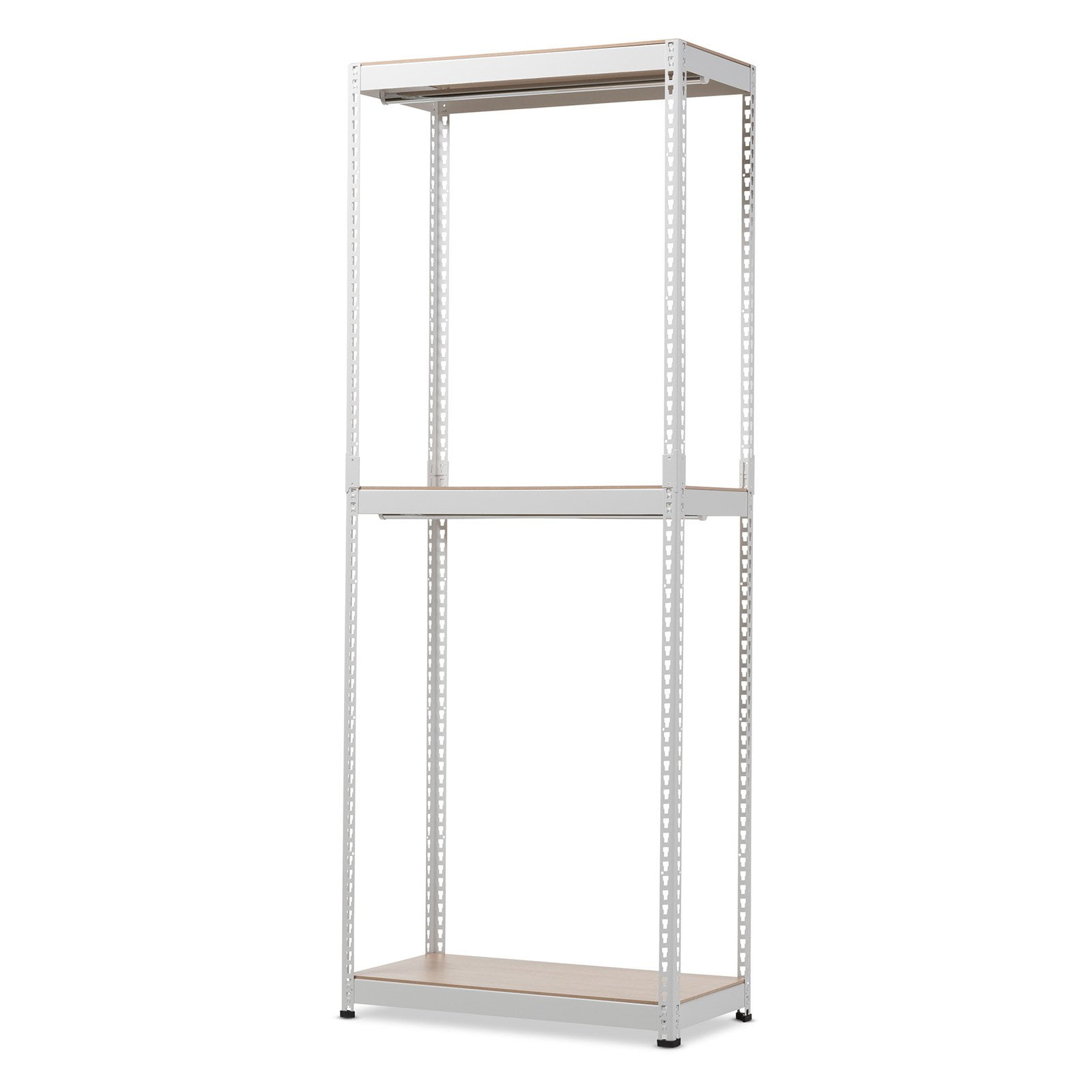 Baxton Studio Gavin Metal 3-Shelf Closet Storage Racking Organizer ...