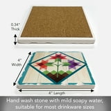 Thirstystone "Tulip Trio" Quilt Design Single Tumbled Tile Coaster ...