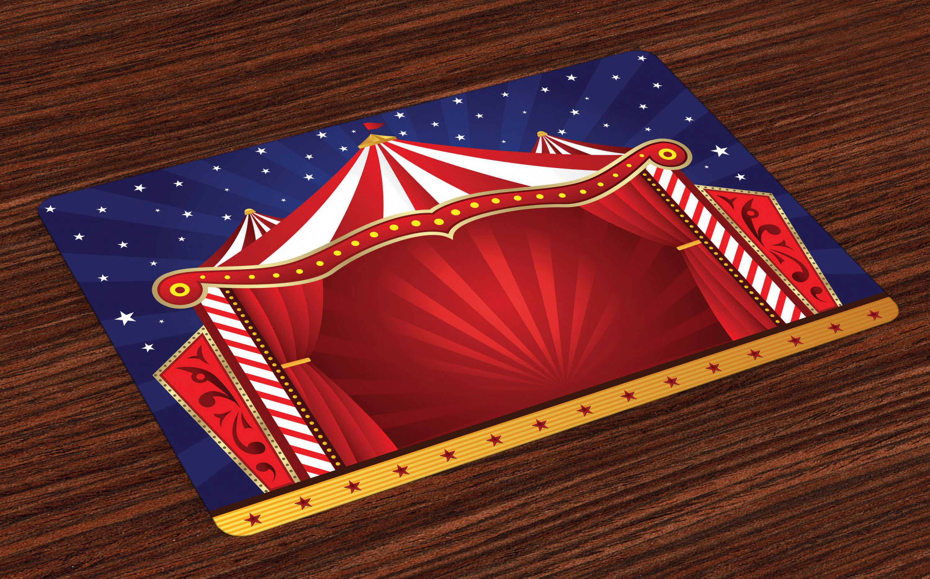 Ambesonne Circus Place Mats Set of 4, Canvas Circus Tent Art, Standard ...