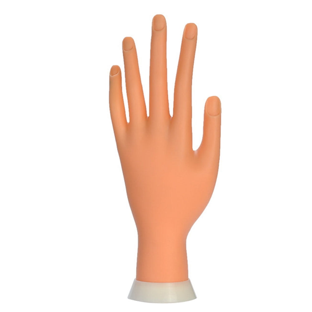 DIY Left Model Soft Fake Manicure Practice Hand Nail Training Home ...