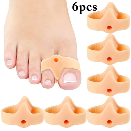 6Pcs Toe Separators with 2 Loops Silicone Bunion Corrector Big Toe ...
