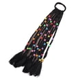 2-Pack Black Braided Wigs with Colorful Beads - 12 Inches Long, Easy to ...
