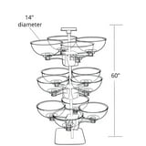 Azar Displays Quad Arm Bowl Tower, 14" Diameter Plastic Bowls, Floor ...