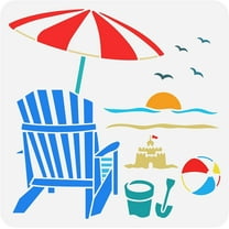Plastic Hollow Out Drawing Painting Stencils Beach Chair Pattern for ...