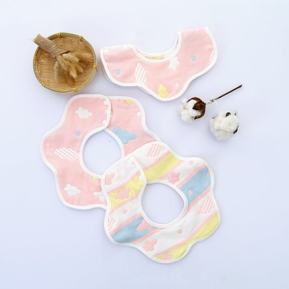 2PCS Baby Bibs, 360 ° Rotate Soft Baby Bib Anti-Stain and Odor ...