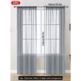 1PC Grey Sheer Curtain Panel, Lightweight Polyester Voile Rod Pocket ...