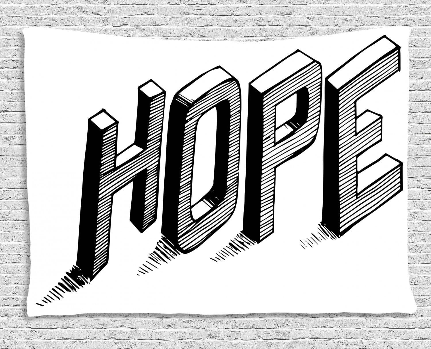 Hope Tapestry, Sketch Letters with Stripes Spelling Hope Hand Drawn ...