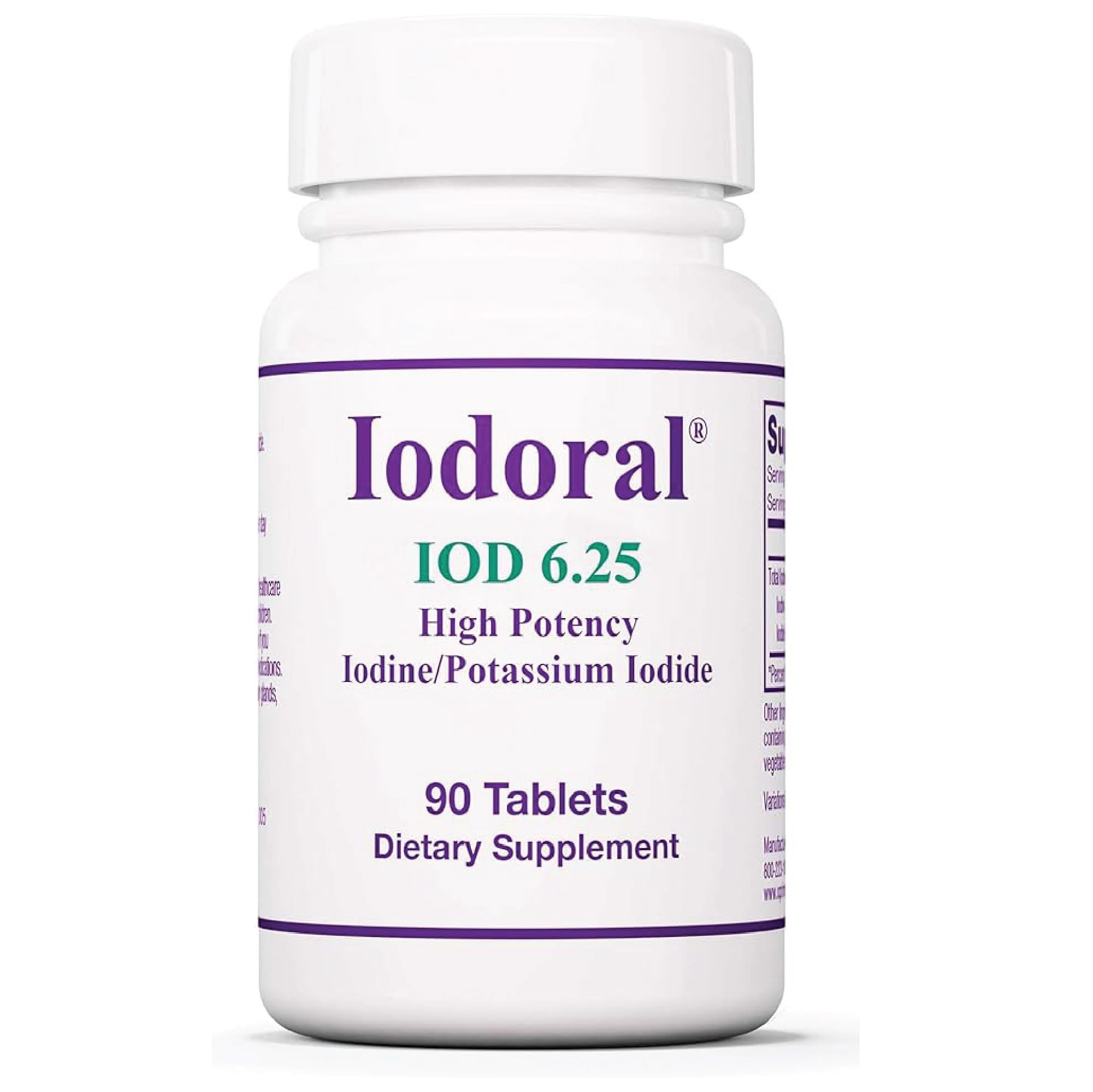 Suplemento Optimox Iodoral de 6,25 mg de yodo para tiroides 90 ...