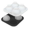 Black Golf Ice Mold Tray, 4-Connected Hockey Mold Design Black Golf Ice ...