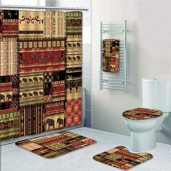 5 Piece Bathroom Rug Set