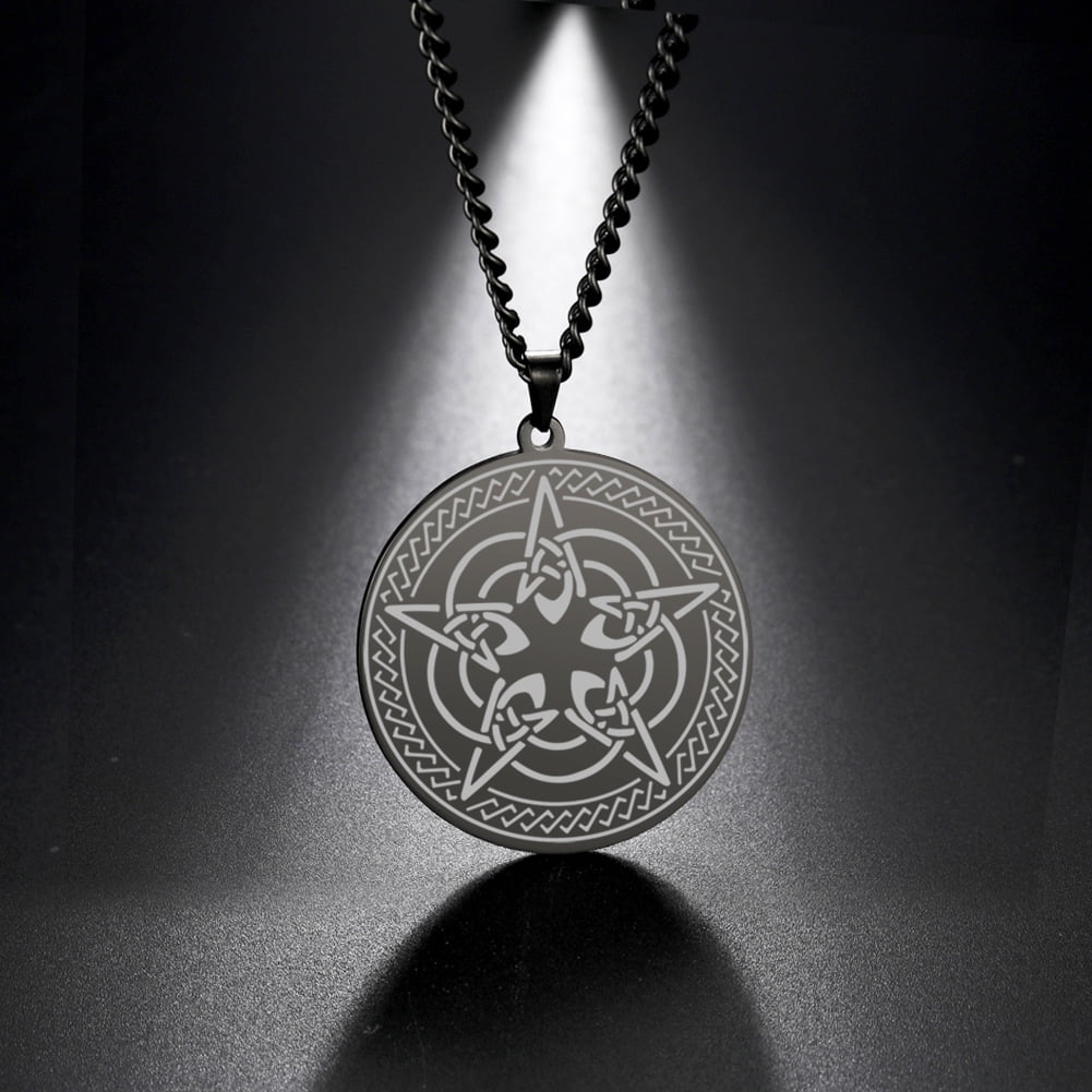 TEAMER Wiccan Pentagram Necklace Irish Knot Pentacles Protection Amulet ...