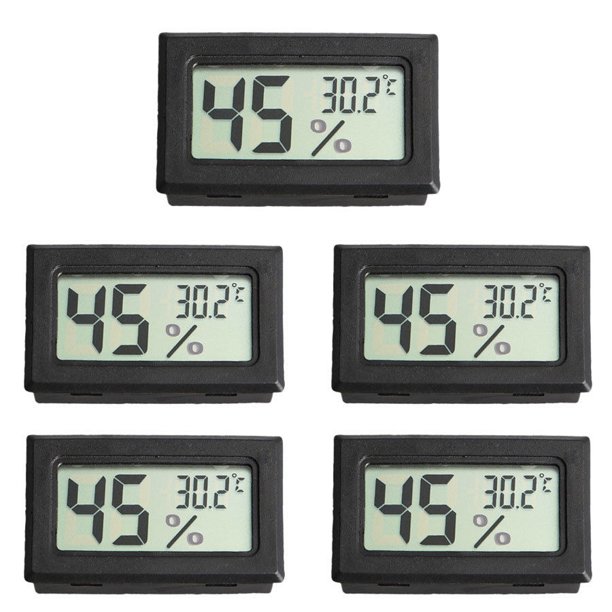5 PCS Mini Digital LCD Indoor Temperature Humidity Meter Thermometer ...